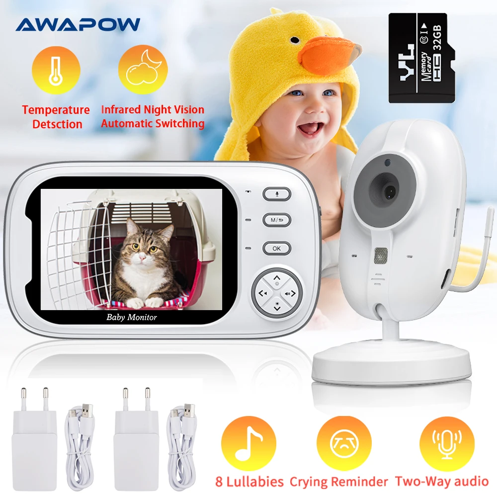 Awapow-Video-Pet-Baby-Monitor-Wireless-HD-Kids-Surveillance-Camera-With ...