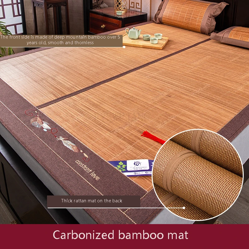 Summer-Cool-Bamboo-Mat-Dormitory-Mat-Double-Sided-Student-Folding-Mat ...