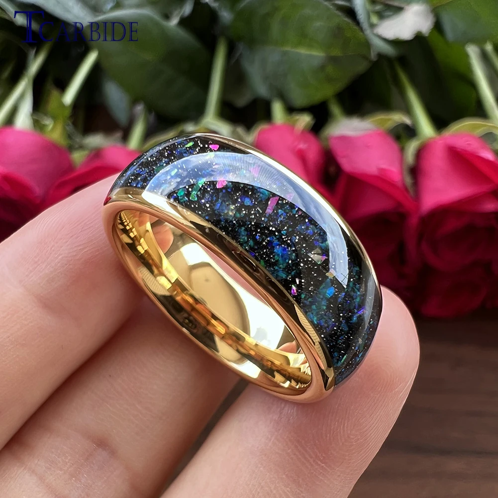 Mens Black Opal Ring