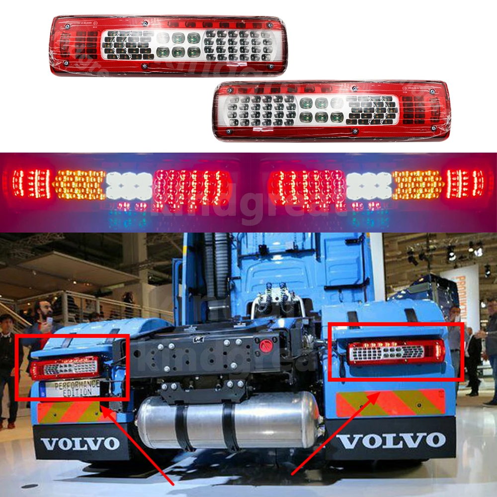 2Pcs-Pair-24V-For-Volvo-FH-460-540-FH12-FH16-Heavy-Truck-Rear-Lamps-Led ...