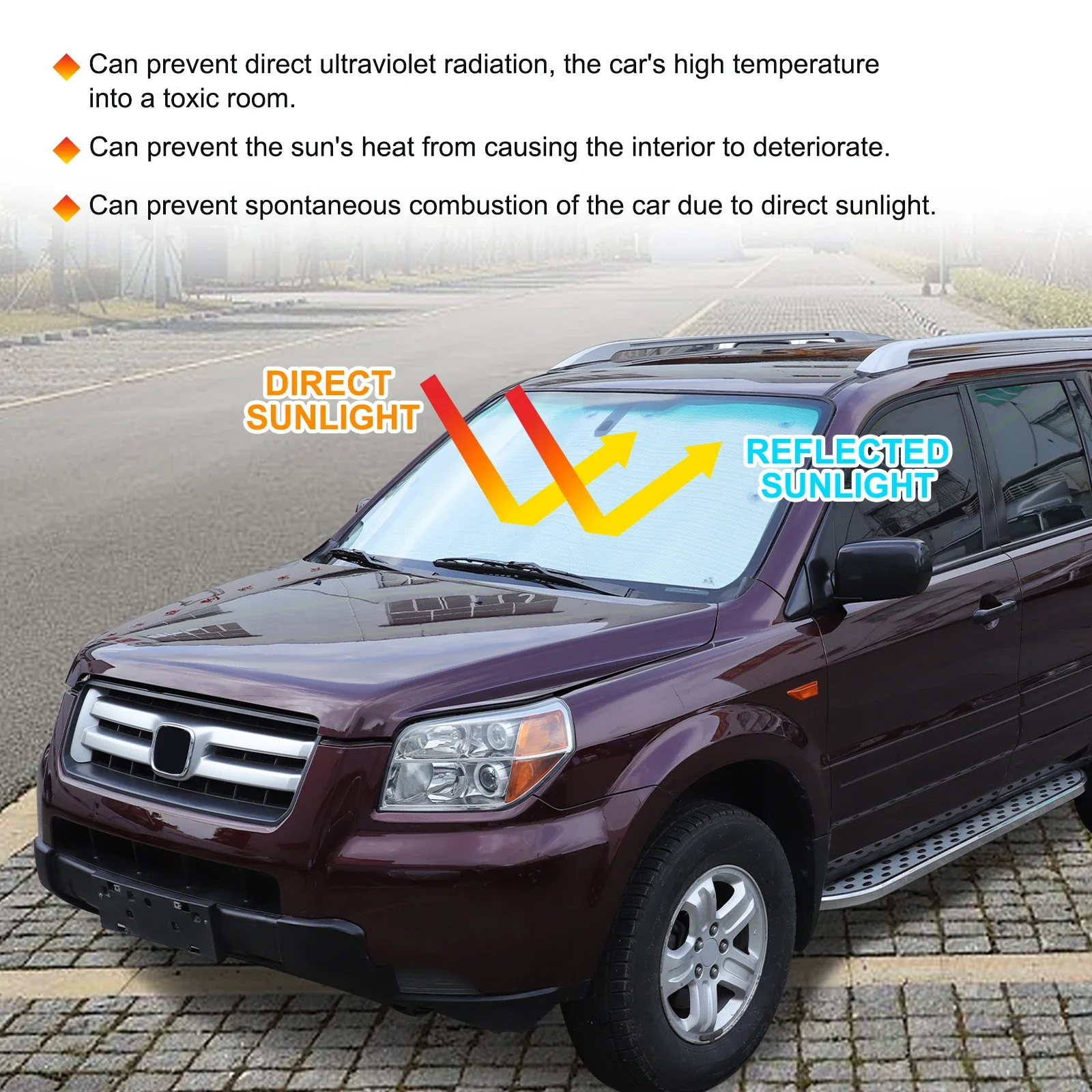 Aluminum Foil Silver Car Front Windshield Sunshade Sun Protection Visor ...