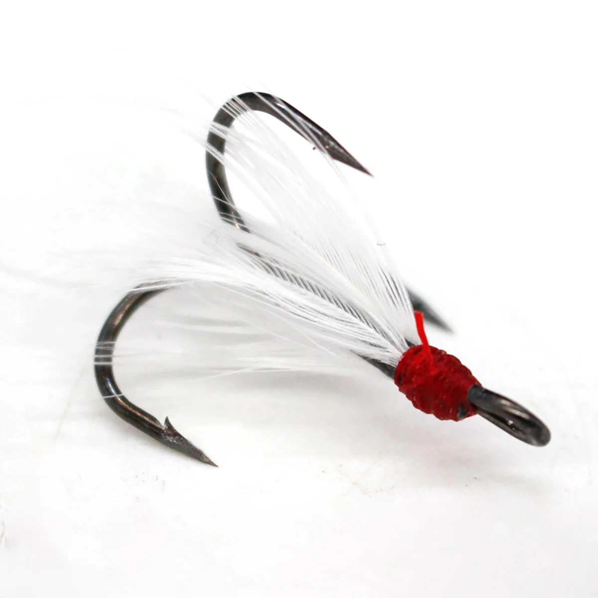 10Pcs-Dressed-Feathered-Treble-Fishing-Hooks-Carbon-Steel-Barbed-Sharp ...