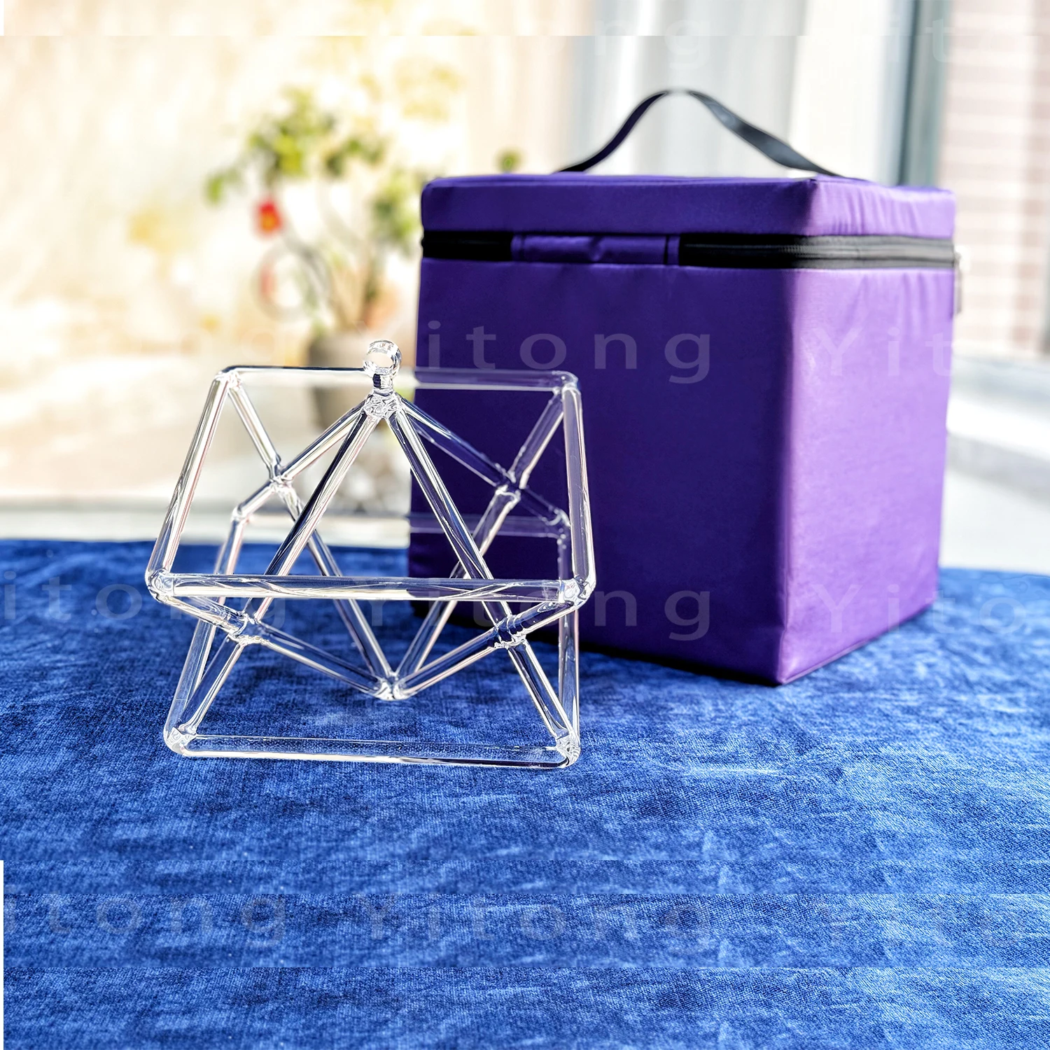 9Inch 10 Inch Transparent Clear Quartz Crystal Singing Merkaba Pyramid ...