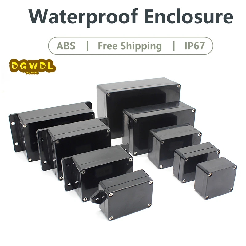 Black-Box-Outdoor-Waterproof-Case-Plastic-Box-Electronic-Project-Case ...
