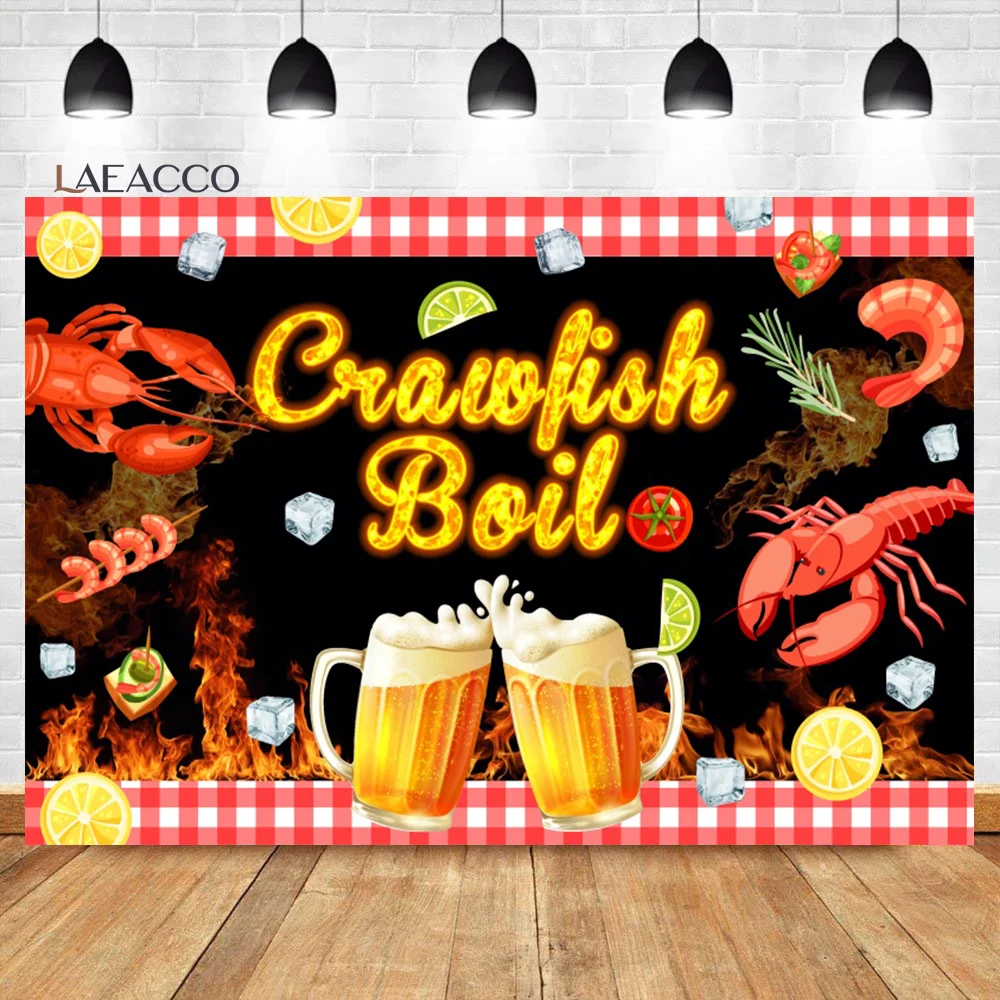 Laeacco Summer Seafood BBQ Photography Background Crawfish Boil Lobster ...