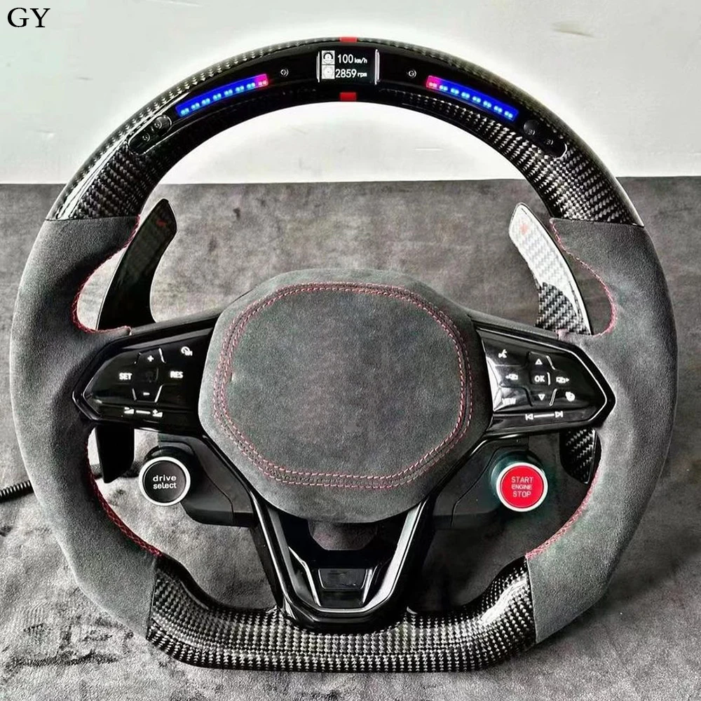 LED-Carbon-Fiber-Steering-Wheel-Customized-For-Volkswagen-VW-Gol-f-POLO ...
