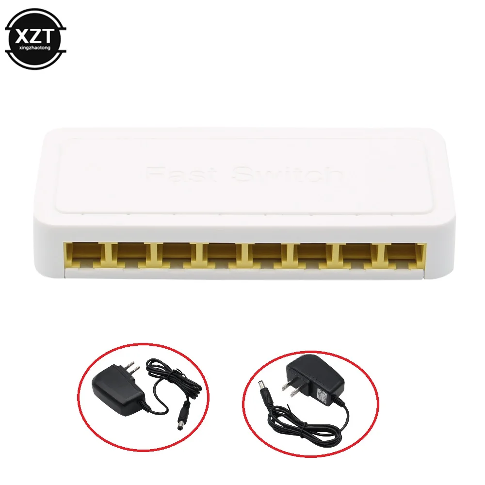 8-Port-100M-Switch-10-100-Mbps-Desktop-PC-Mini-Fast-Ethernet-LAN-RJ45 ...