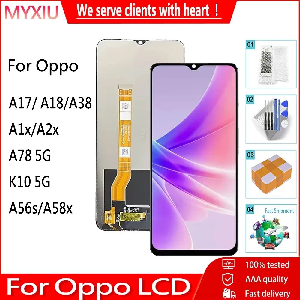 Pantalla LCD IPS para Oppo A17 A18 A38 A1x A2x A56s A58x, montaje de ...