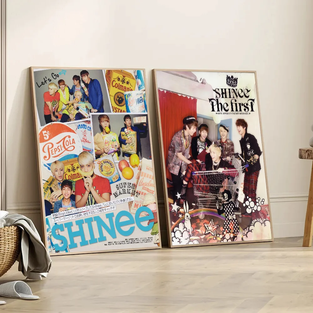 Kpop Korean Boys SHINee Poster Anime Posters Sticky Waterproof Paper ...