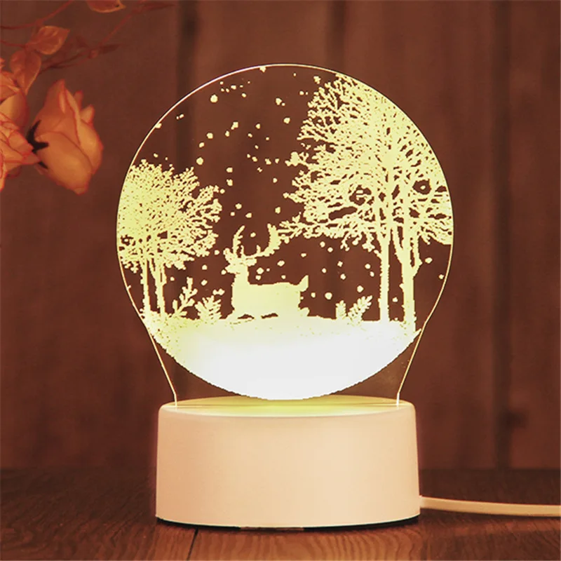 3D Acrylic Night Light Base Christmas LED Night Light Lamp Base 3D ...