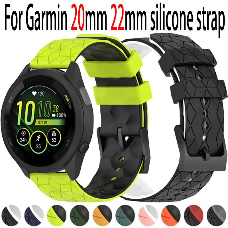 22mm 20mm Silicone Strap For Garmin Forerunner 55 165 265 965 255 955 ...