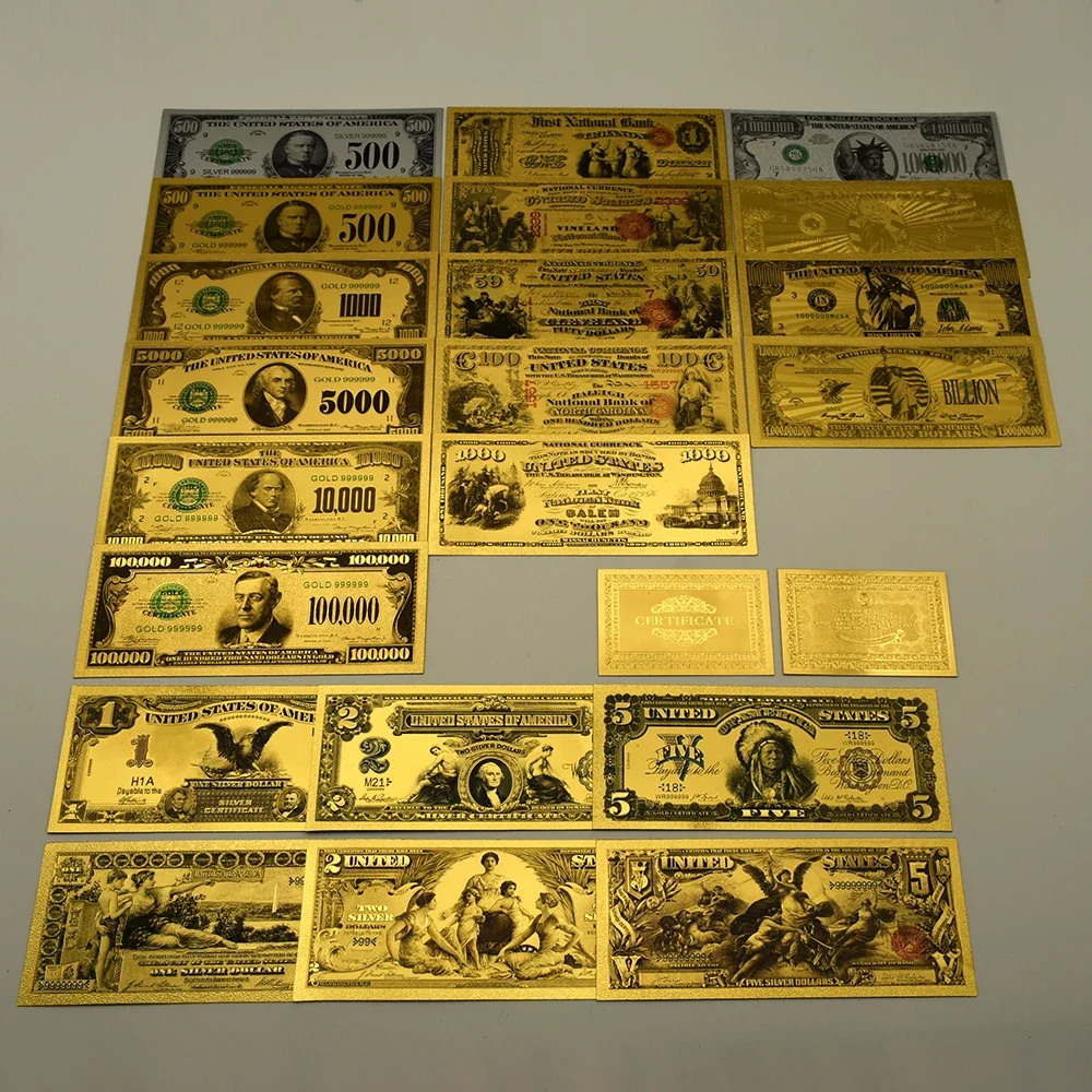 100-Designs-US-Gold-Plated-Banknotes-Coleccion-Notes-Art-Collection ...