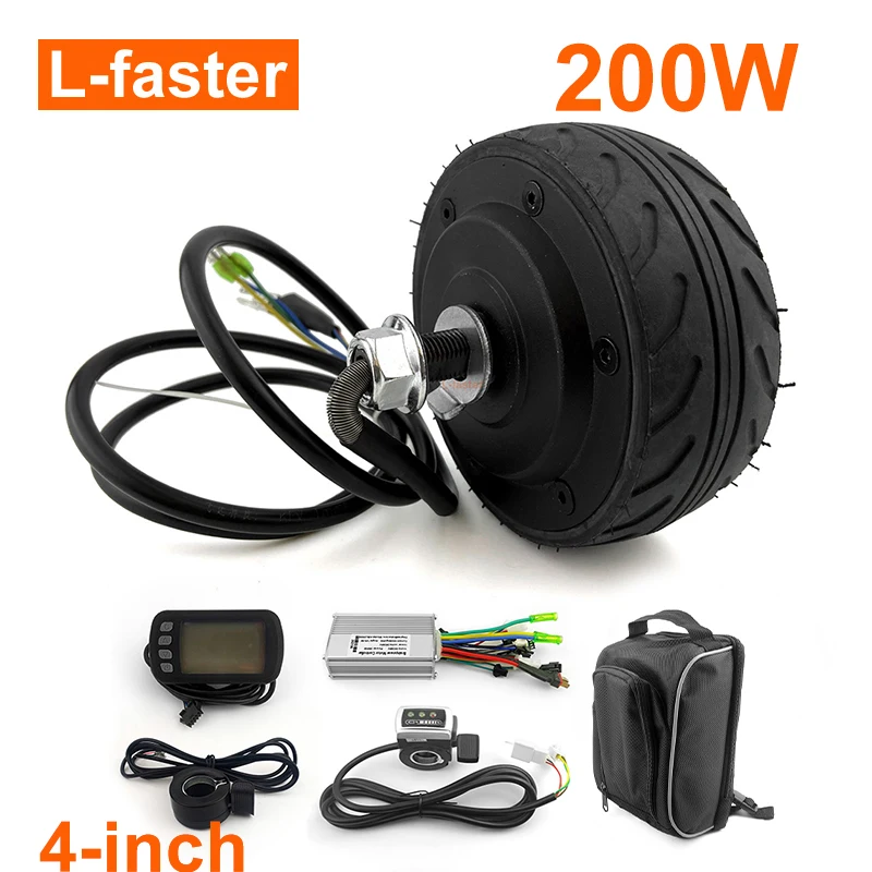 4-Inch-Electric-Motor-Wheel-Kit-For-Small-Scooter-200W-Brushless ...
