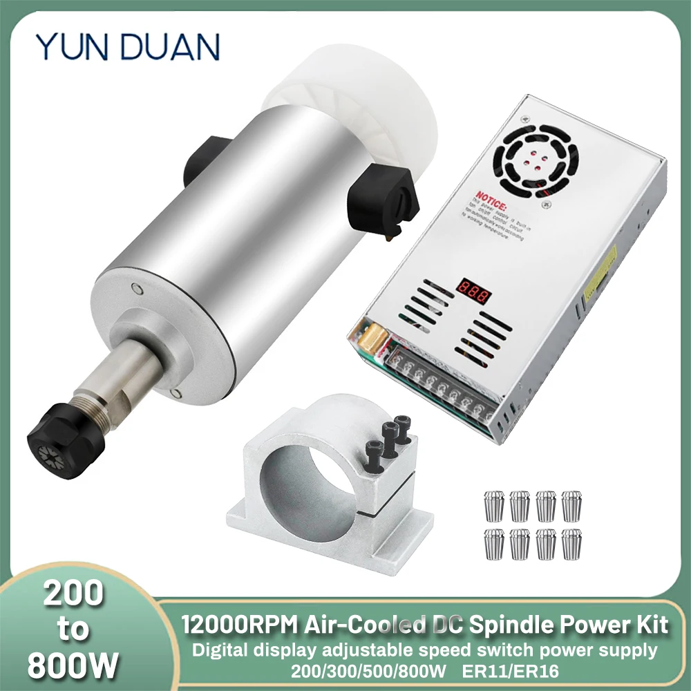 200-800W-Air-cooled-Spindle-Motor-Kit-DC24-110V-20000RPM-ER11-ER16-for ...