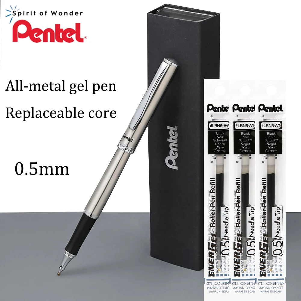 Japanese-Pentel-Metal-Gel-Pen-K600-Black-Core-Smooth-Quick-Drying ...