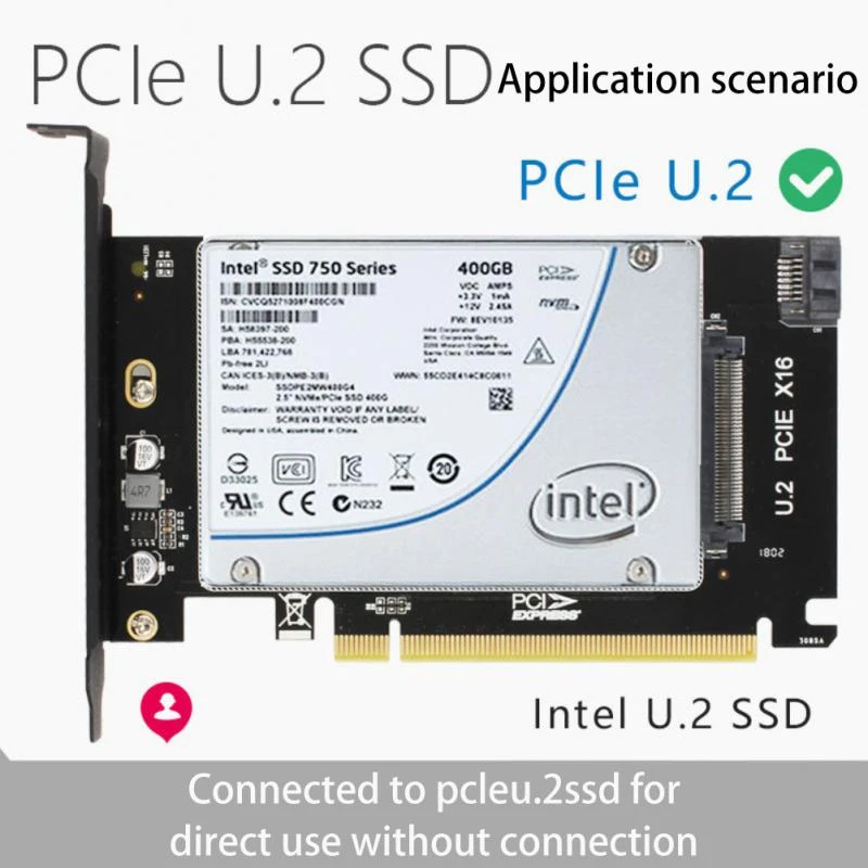 PCI E 라이저 PCIE3.0 X4/X8/X16 U.2 SFF 8639 어댑터 PCIe U2 카드 M.2 NGFF 2.5 "SSD PCI E X16 Intel NVMe ...