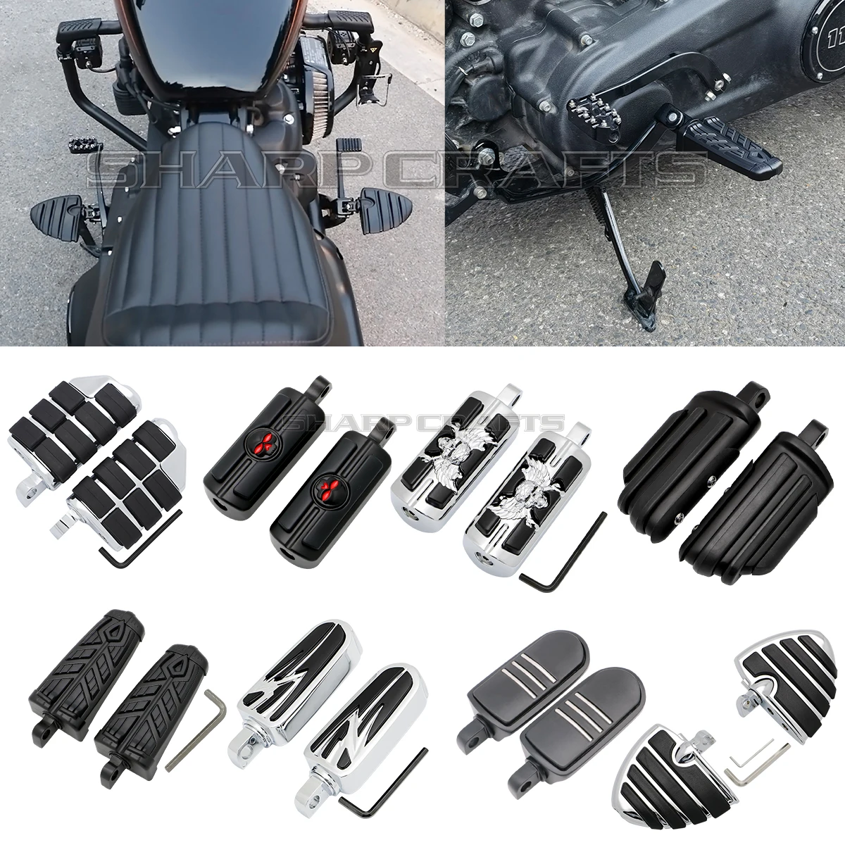 Motorcycle-Passenger-Footrests-Mount-For-Harley-Davidson-Softail ...