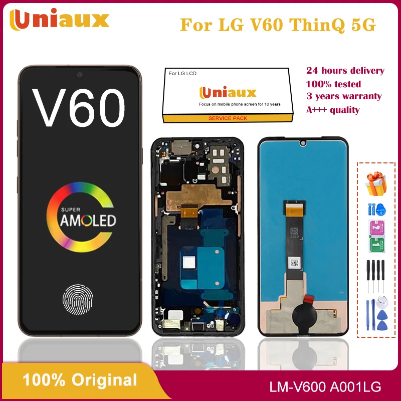 V600-Original-AMOLED-For-LG-V60-ThinQ-5G-LCD-Display-With-Frame-Touch ...