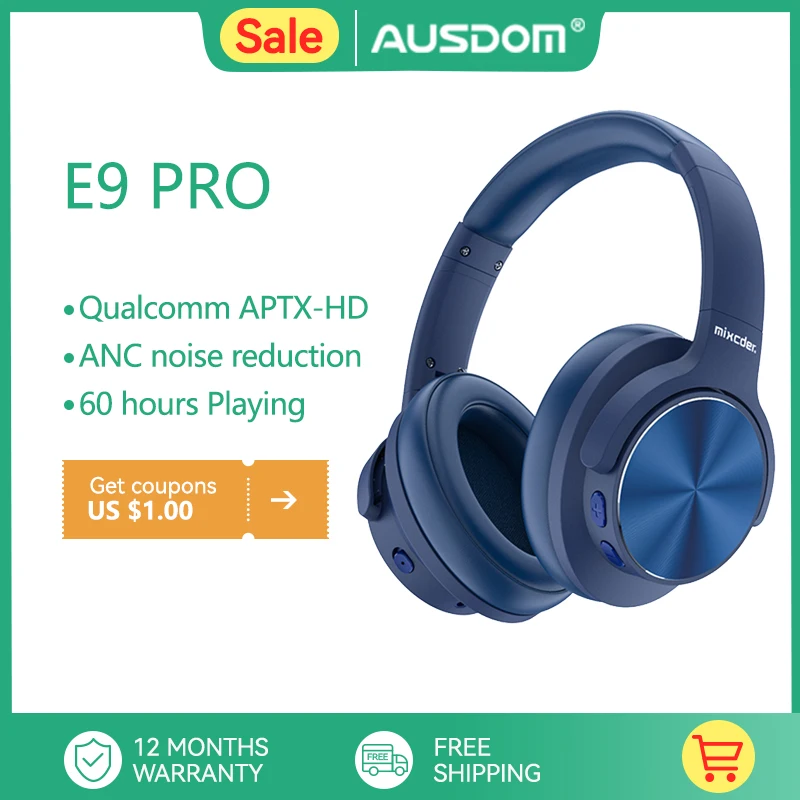 Ausdom Anc10 Bluetooth Wireless Headphones | Ausdom Headphone Noise ...