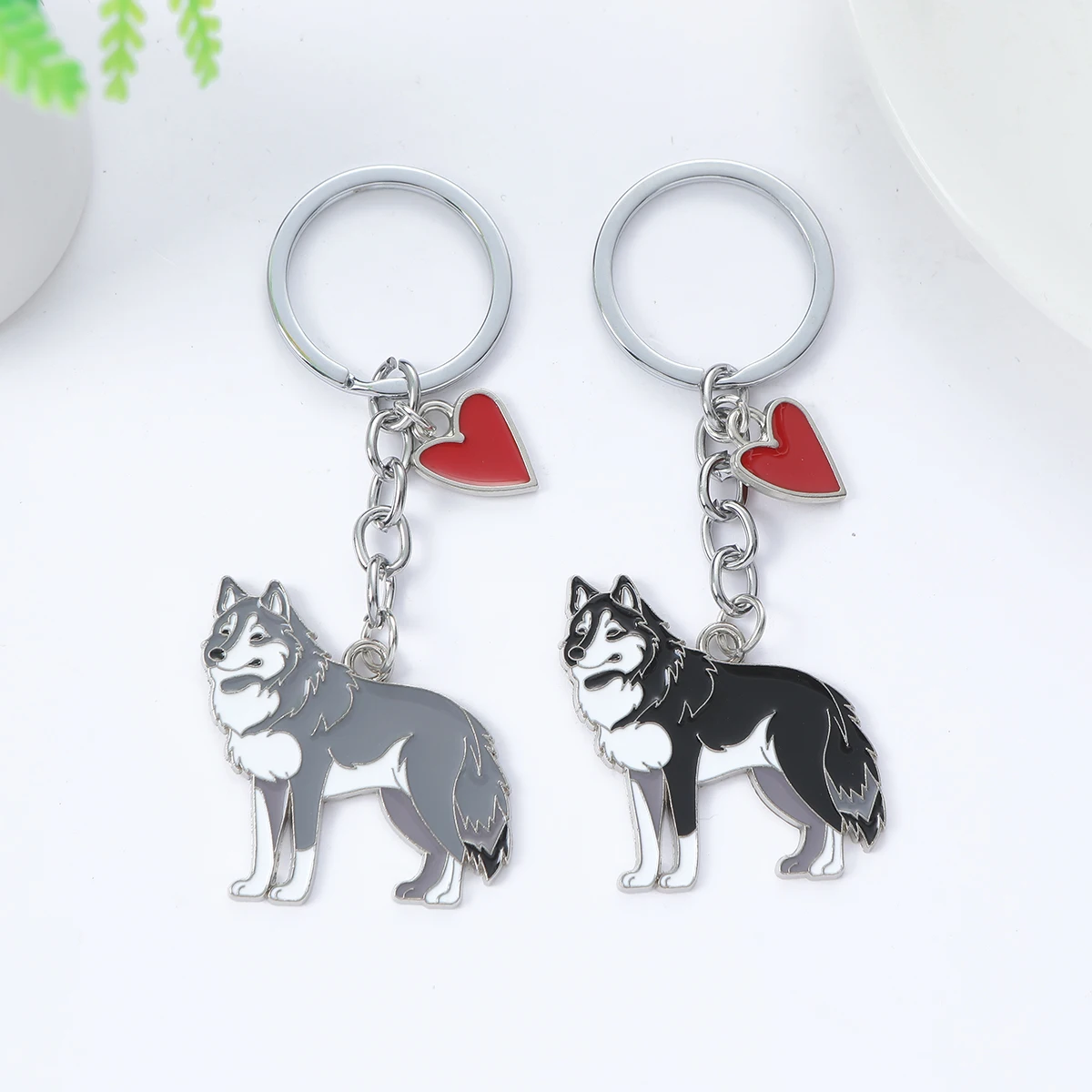 I-LOVE-Alaska-Husky-Dog-Keychain-Cute-animal-Cartoon-dog-Keychain-dog ...