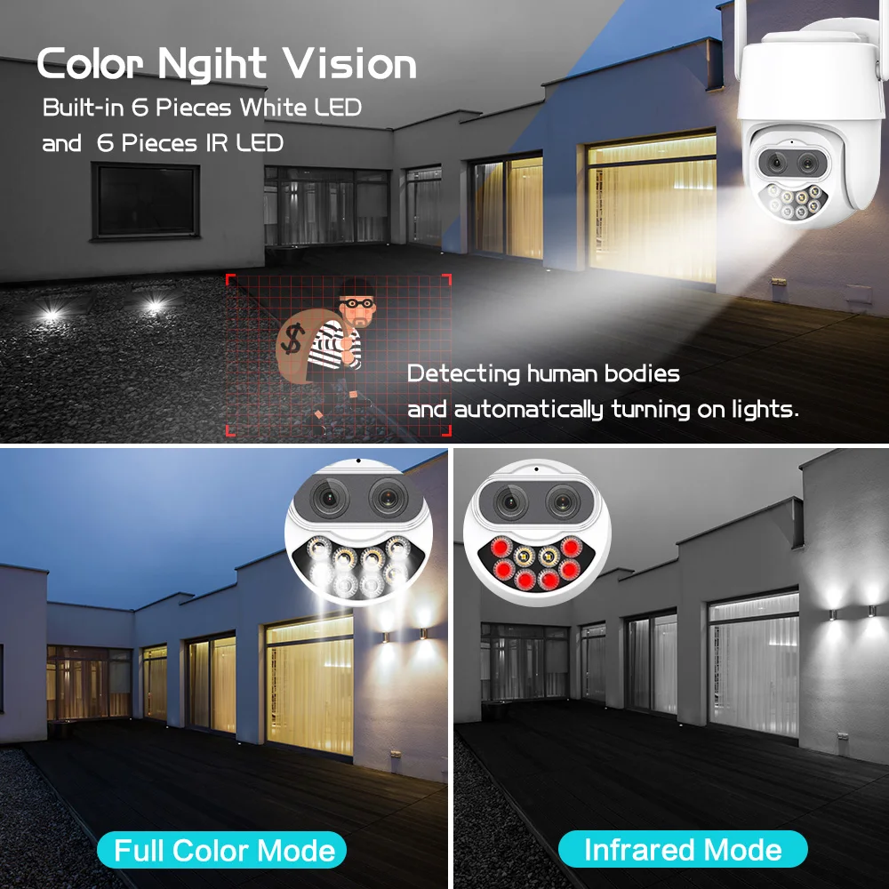 Generic ANSHICAT 8MP 4K IP Camera 8x Zoom Dual-Lens Human Detect CCTV ...