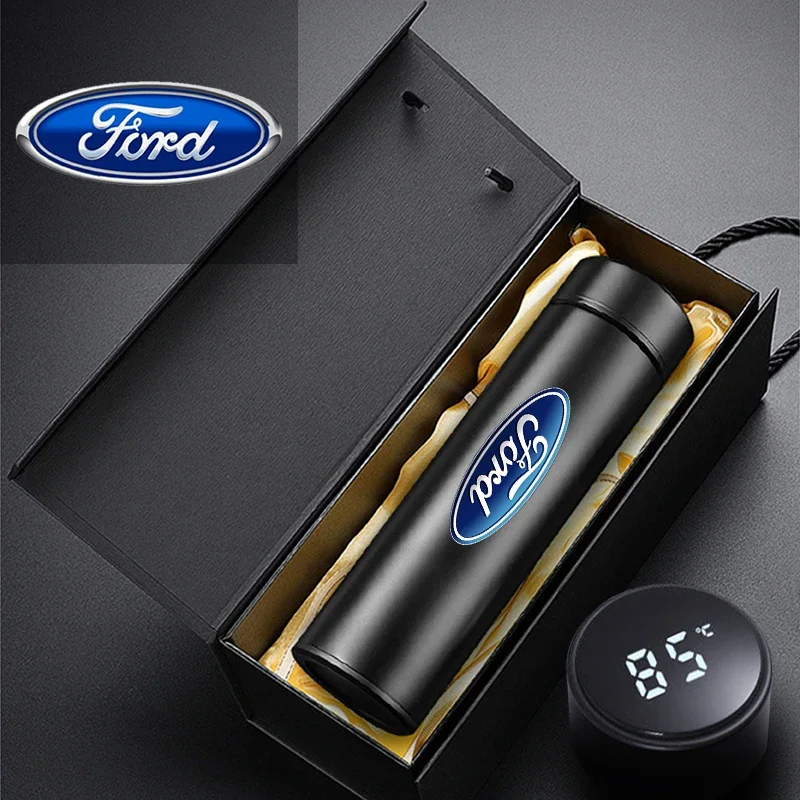 Car Smart Thermos Mug With Temperature Display For Ford Focus 2 MK2 3 4 ...