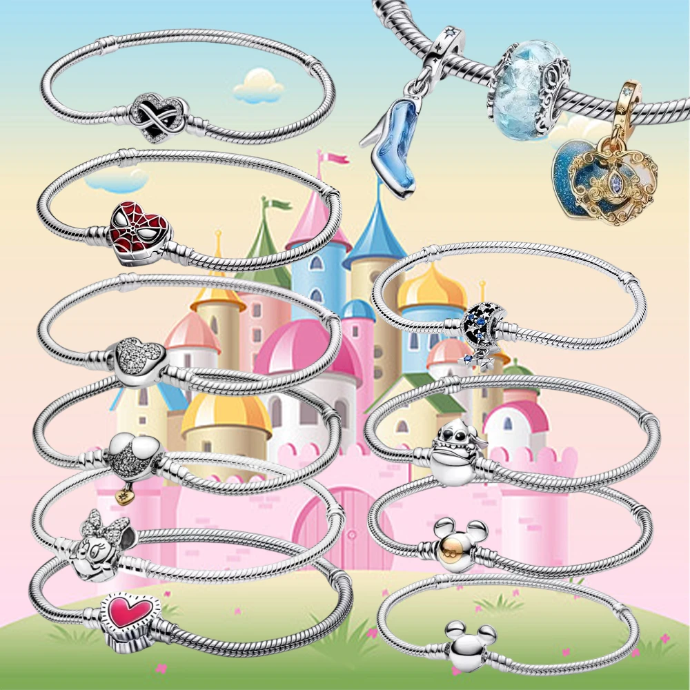 2025 Classic Moment Snake Chain Bracelet Fit with Pendant DIY S925 Silver Personalized Bracelet ...