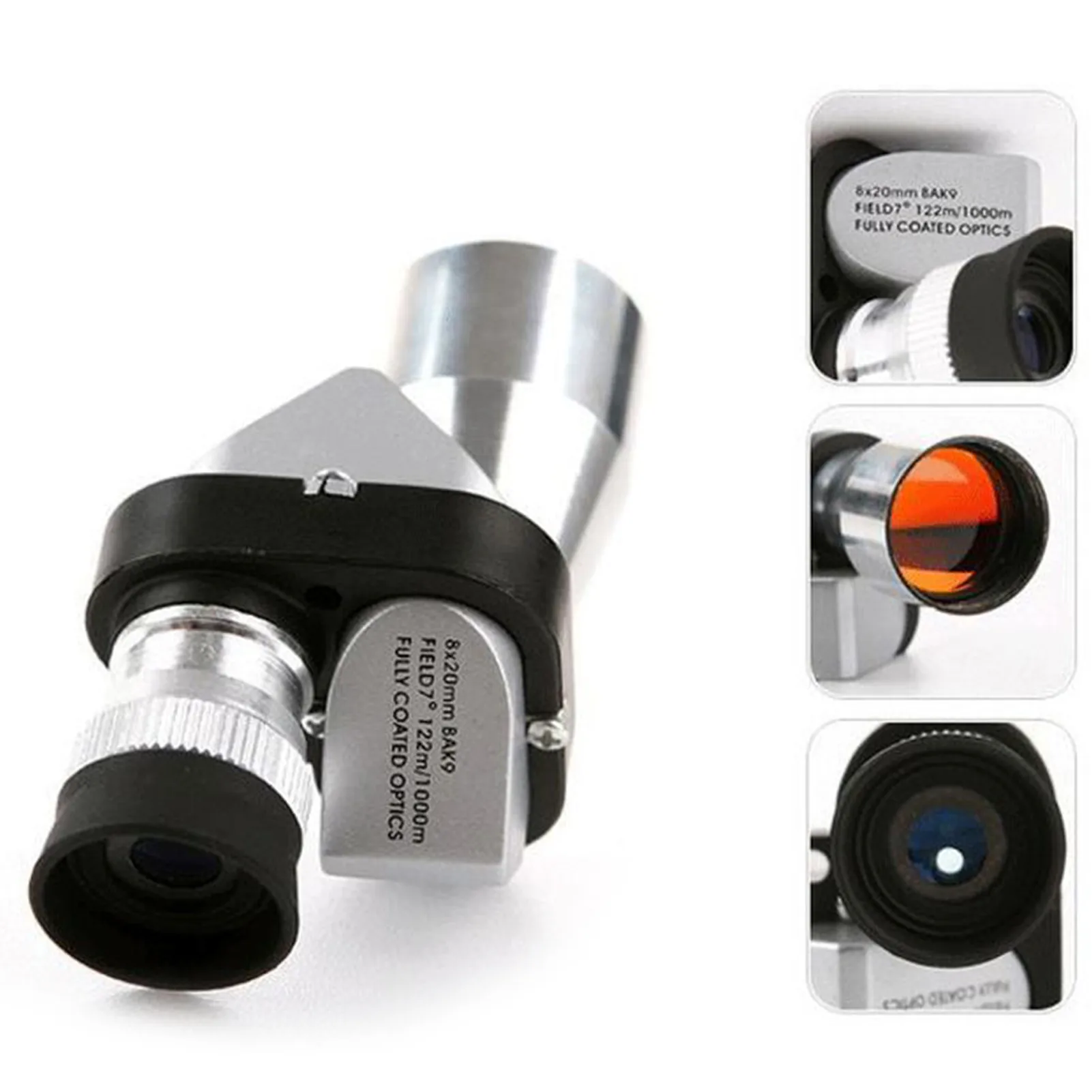 Télescope,black-États-unis--Mini télescope de poche HD réglable 8X20 Mm ...