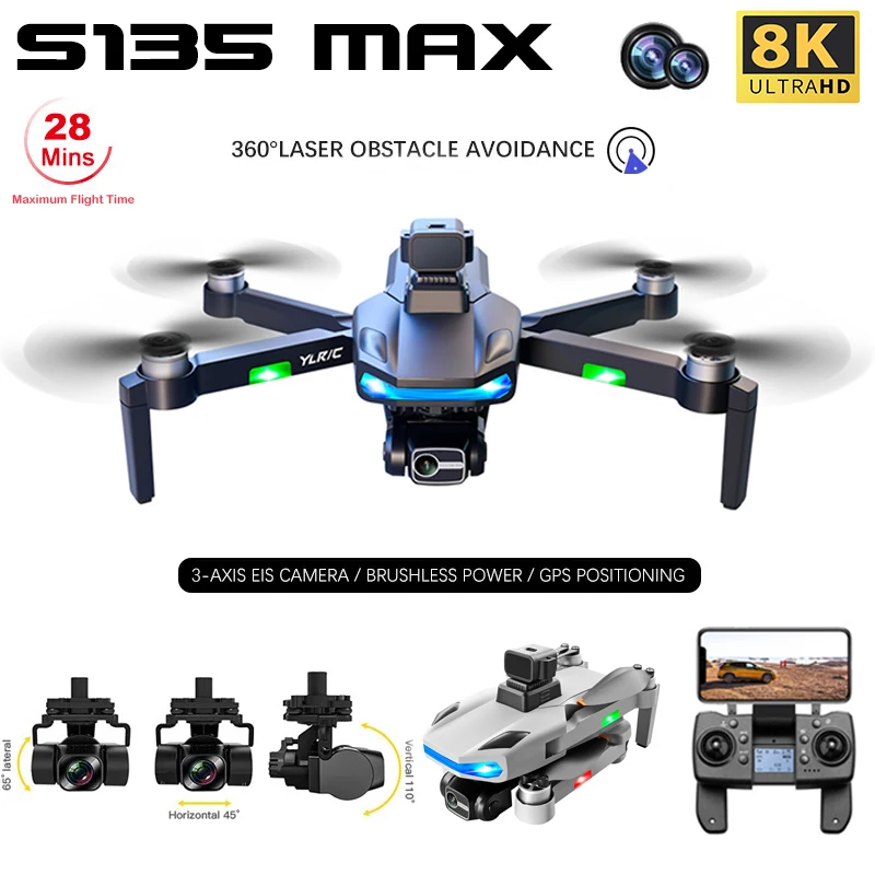 S135-Drone-Brushless-Motor-GPS-HD-Professional-Aerial-Photography-Radar ...