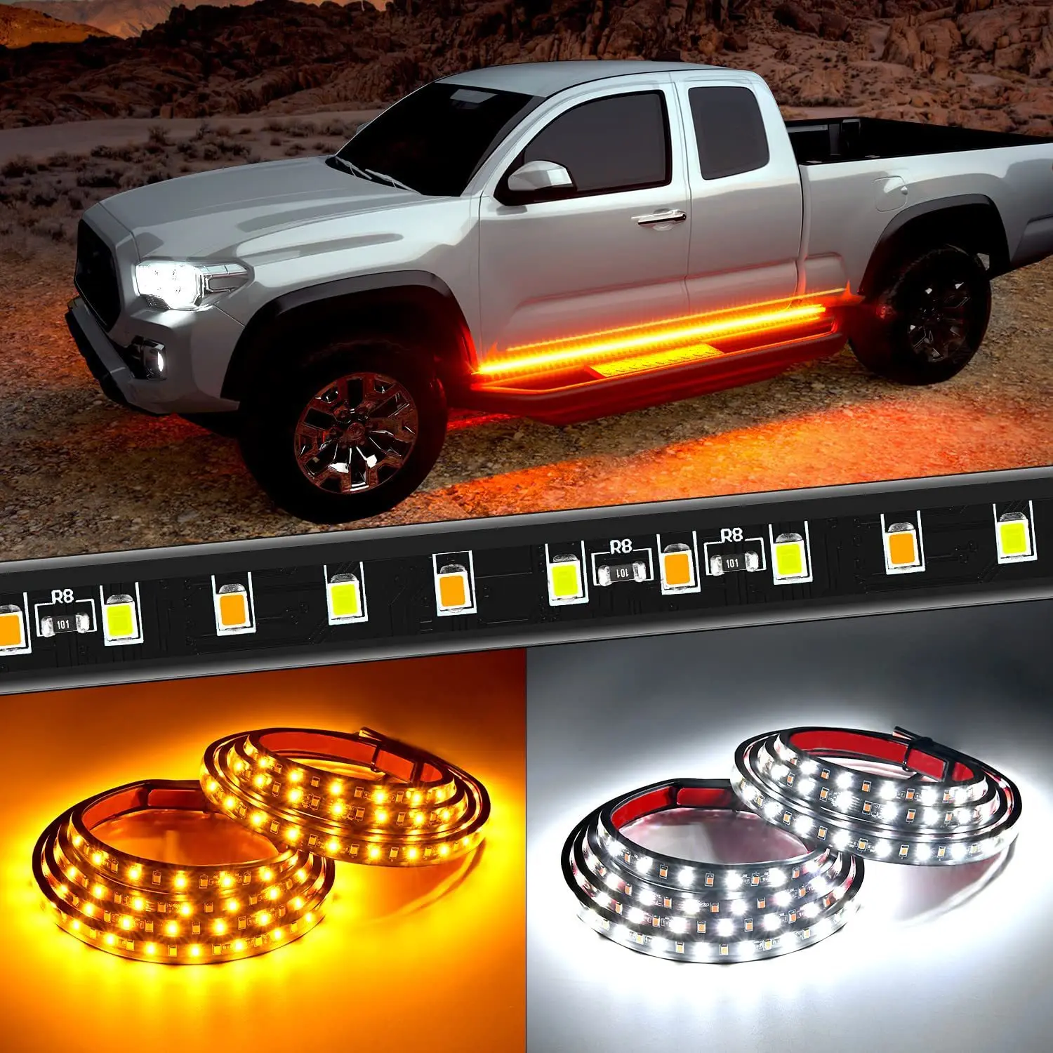 2pcs-Truck-LED-Running-Board-Lights-Sequential-Side-Marker-Lights-Bar ...