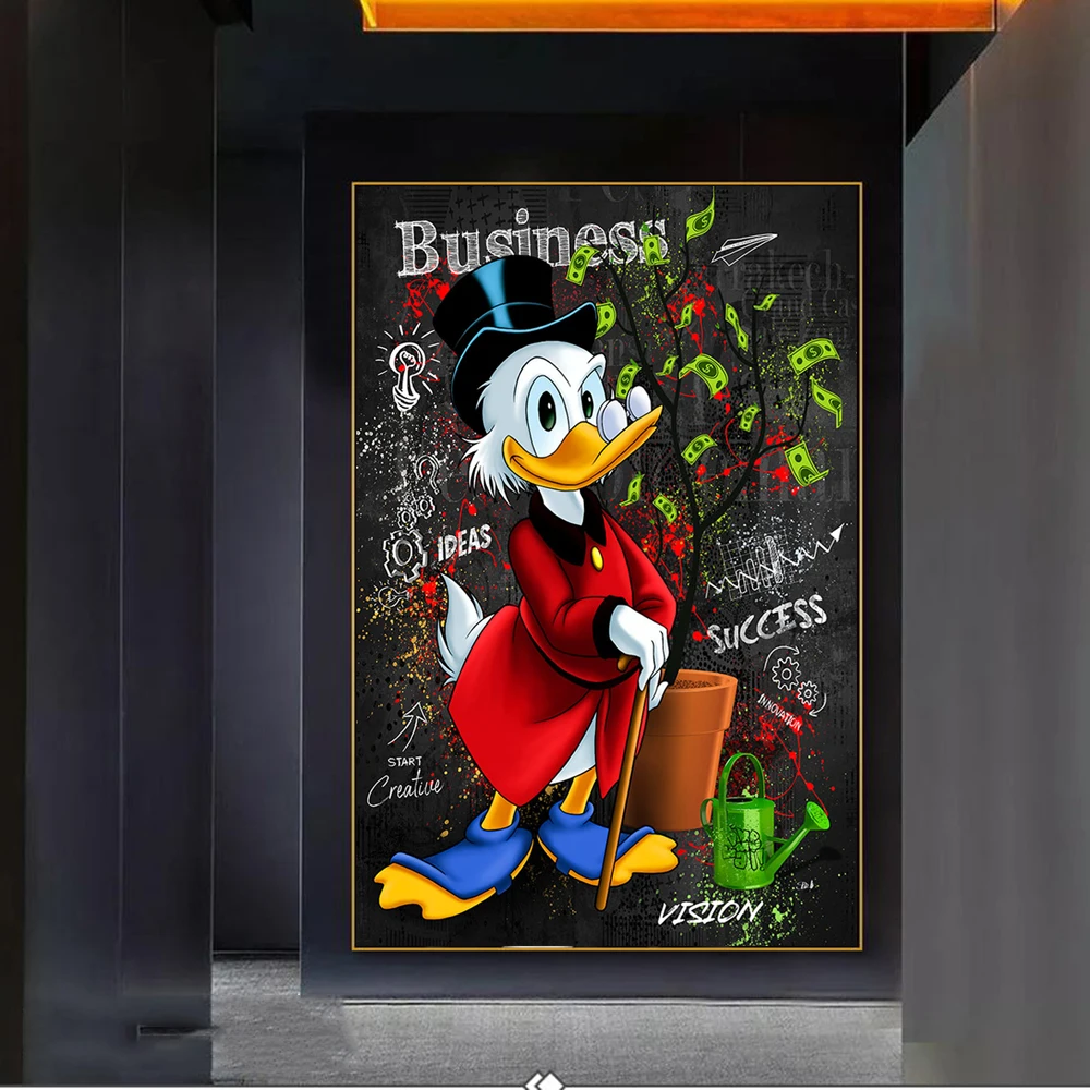 Donald-Ente-Boss-Graffiti-Kunst-Leinwand-Gem-lde-auf-die-Wand-Kunst ...