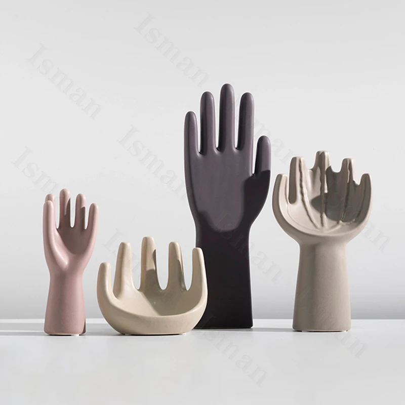 Nordic Hand Shape Ceramic Handicraft Ornaments Creative Home Desktop ...