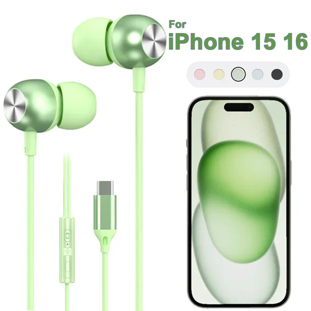 Wired Headphones For Apple iPhone 15 16 e Pro Max Plus iPad USB C In ...