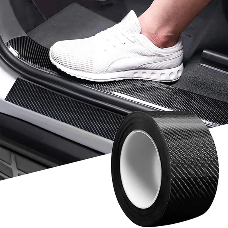 DIY-Nano-3D-Carbon-Fiber-Car-Sticker-Threshold-Protection-Strip-Bumper ...