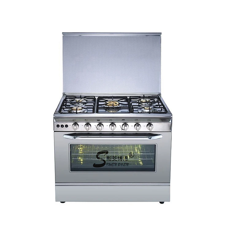 36 inch household free standing 5 burners gas cooker with oven kitchen ...
