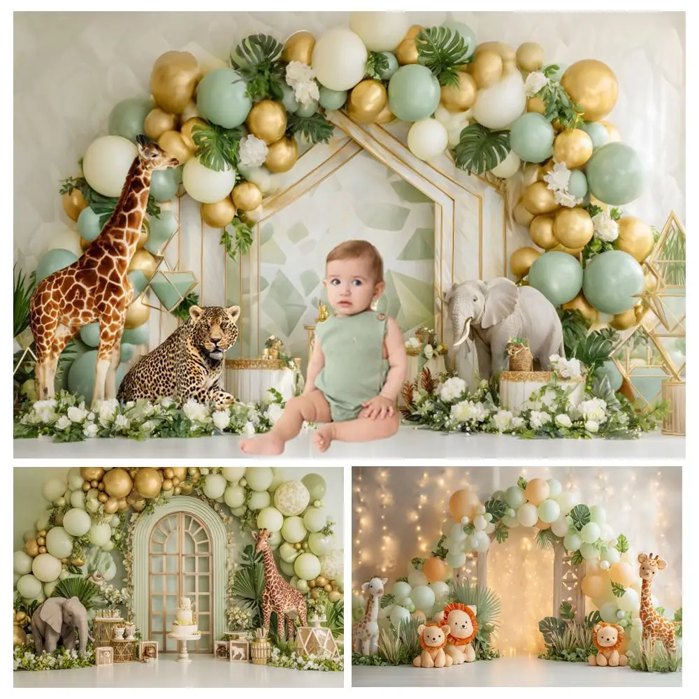 Safari Jungle Animals Kids Birthday Party Decor Backdrop Baby Shower ...