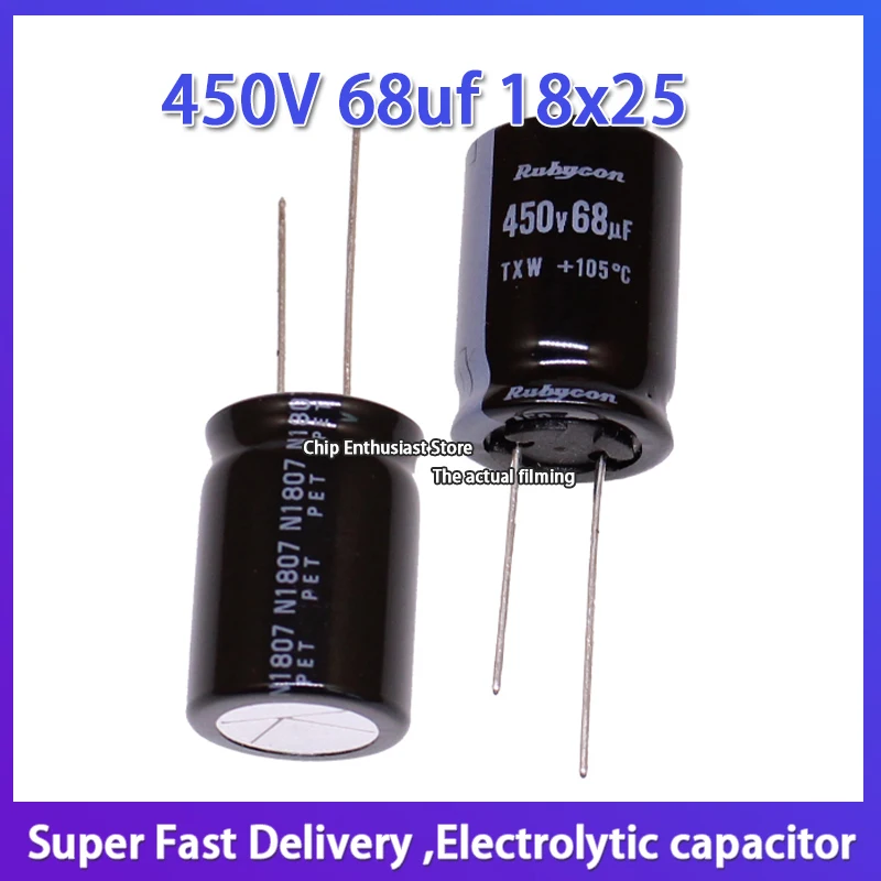 Rubycon imported aluminum electrolytic capacitor 450V 68uf 18x25 ruby ...