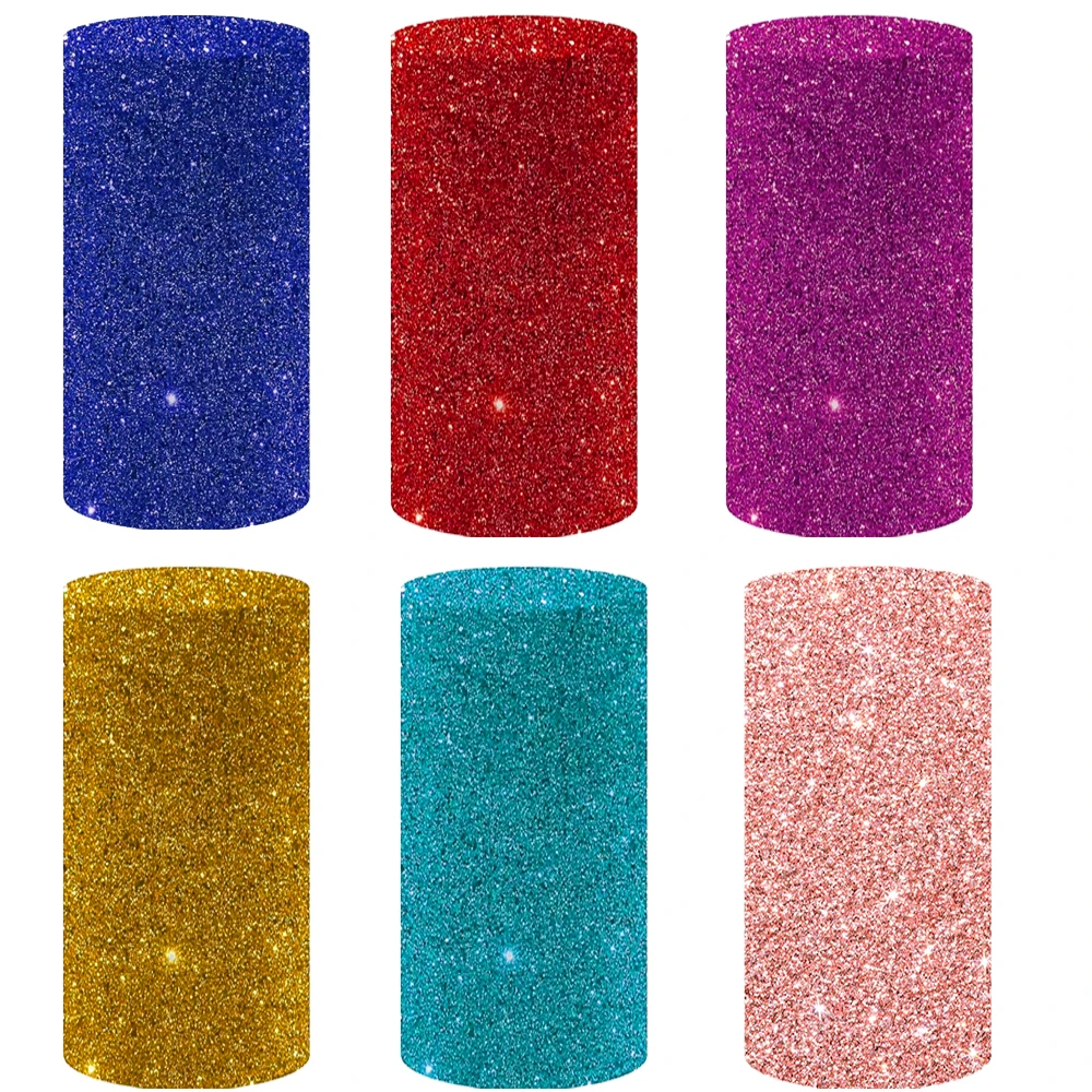 Silver-Glitter-Shimmer-Tinsel-Spandex-Wedding-Cylinder-Covers-Cloth ...