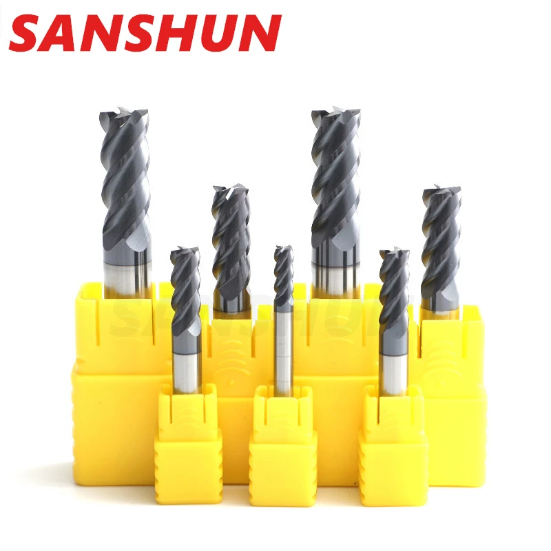 HRC60 hard alloy CNC slotting 4 flute high speed die steel alloy ...