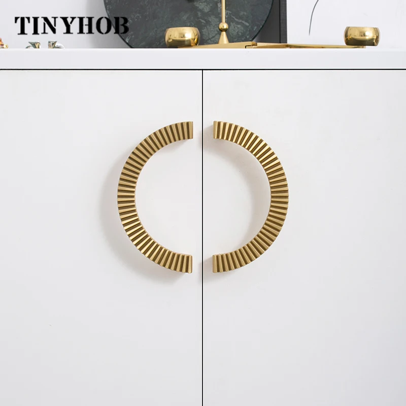 Gold Kitchen Cabinet Handles | Semicircle Furniture Handles - Ring ...