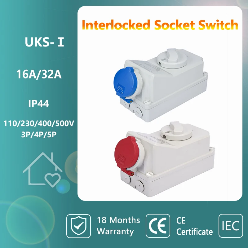 Industrial-Electrical-Interlock-Switch-CEE-Socket-IP44-5P-32A-Mechanical-Interlocking-Explosion ...