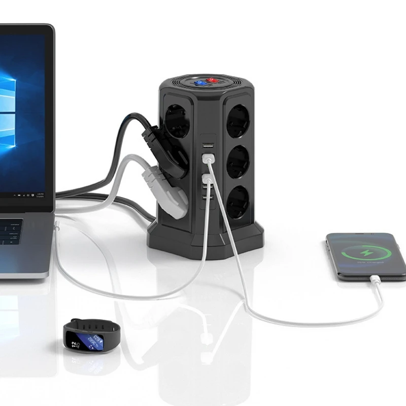 Tower-Multi-Tap-Outlet-Extension-Cable-Multiple-Splitter-Socket ...