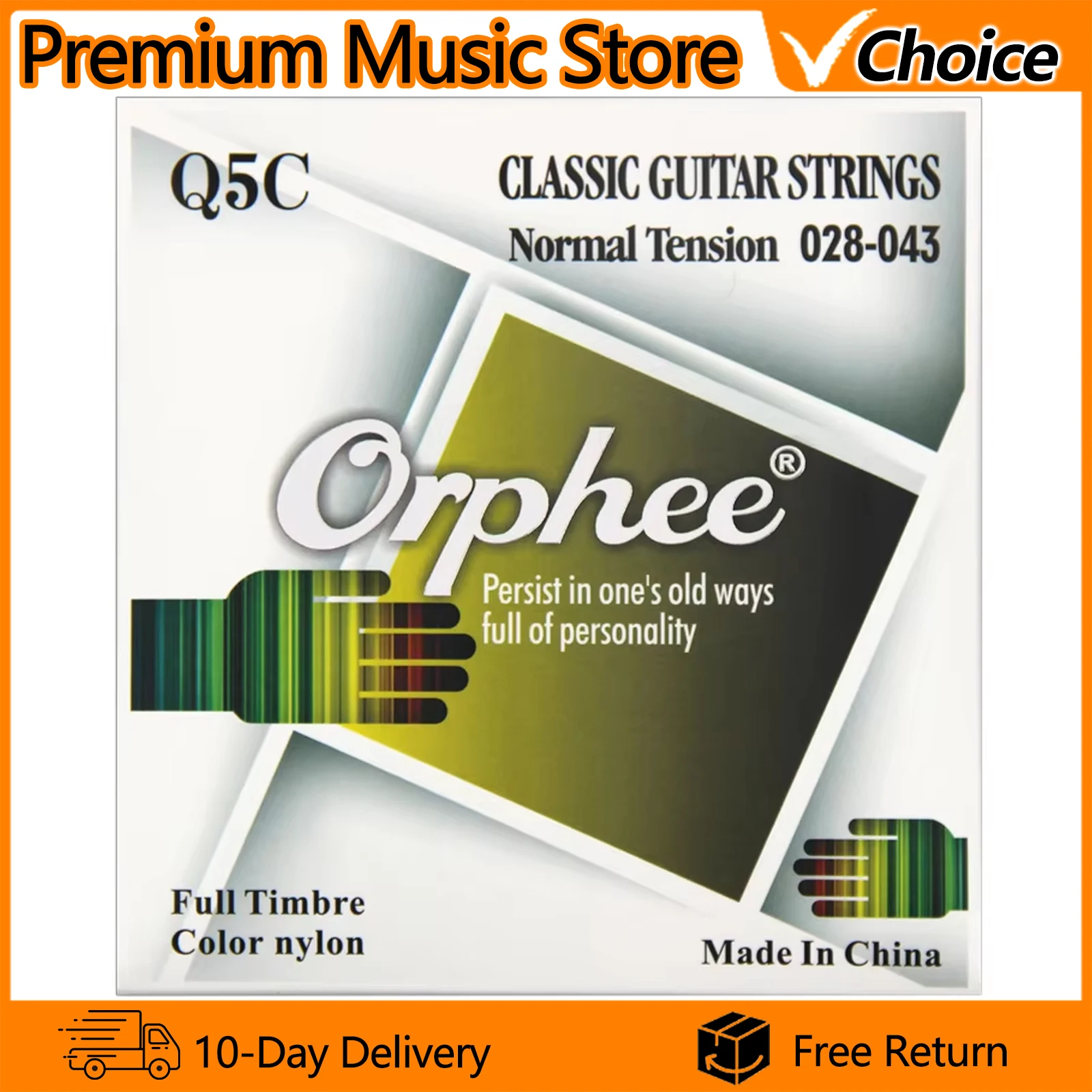 Orphee Classical Guitar Strings Set Black Nylon Pure Copper Wound ...