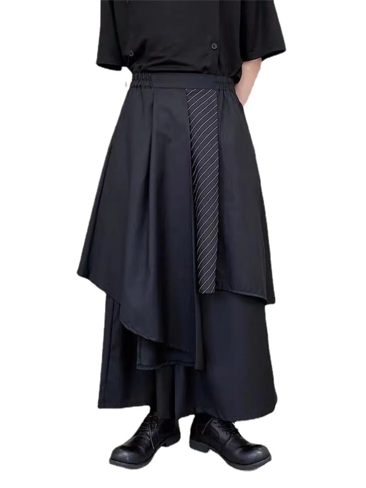 Men's Casual Skirt Pants Loose Wide Leg Harem Pant Japanese Style Kendo ...