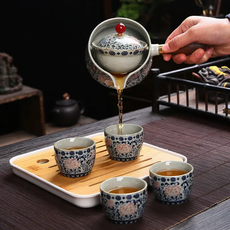 Unique-Tea-Sets-Flowers-Exquisite-Stone-Grinding-Shape-Handmade-Tea-Pot ...