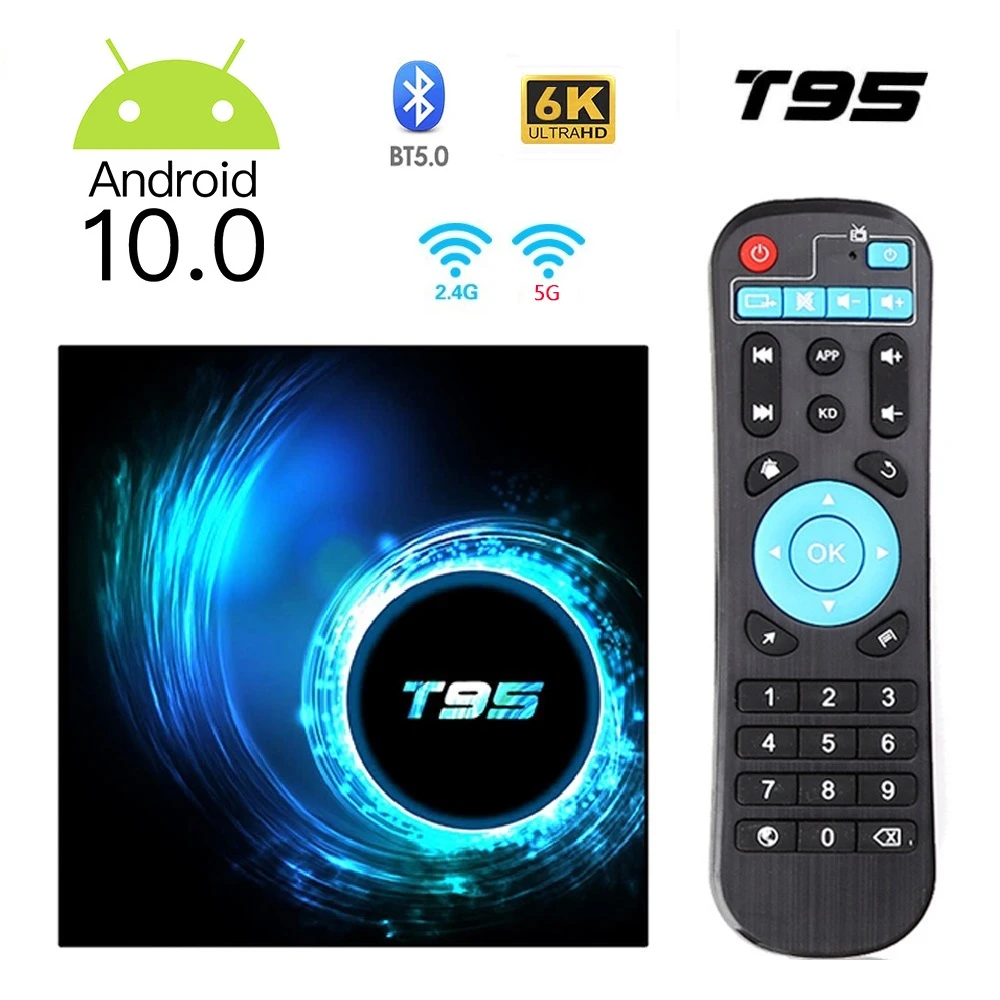 Original T95 Smart TV Box Android 10.0 Allwinner H616 Quad Core 4GB ...