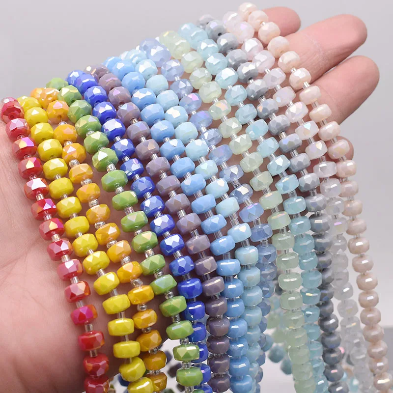 New Color 8mm 30pcs/bag Wheel Shape Crystal Glass Beads Faceted Round ...