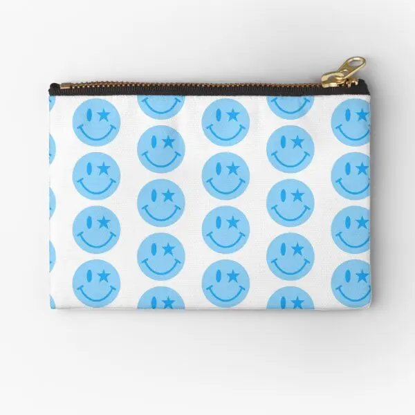 Blue Preppy Smiley Face Zipper Pouches Pure Money Men Wallet Underwear ...