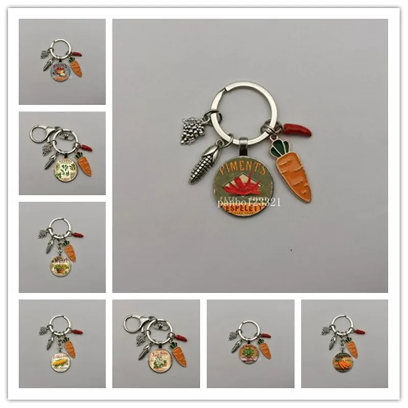 2021Brand-New-Vegan-Keychain-Vegan-Love-Health-Food-Glass-Dome-Pendant ...