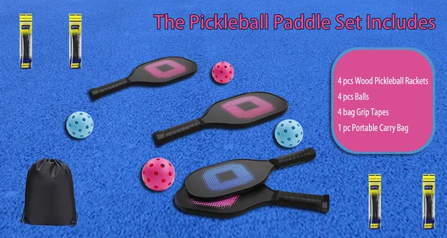 CORE PICKLEBALL PADDLE SET - 4 Wood Pickleball Paddles, 2 | meme gifts